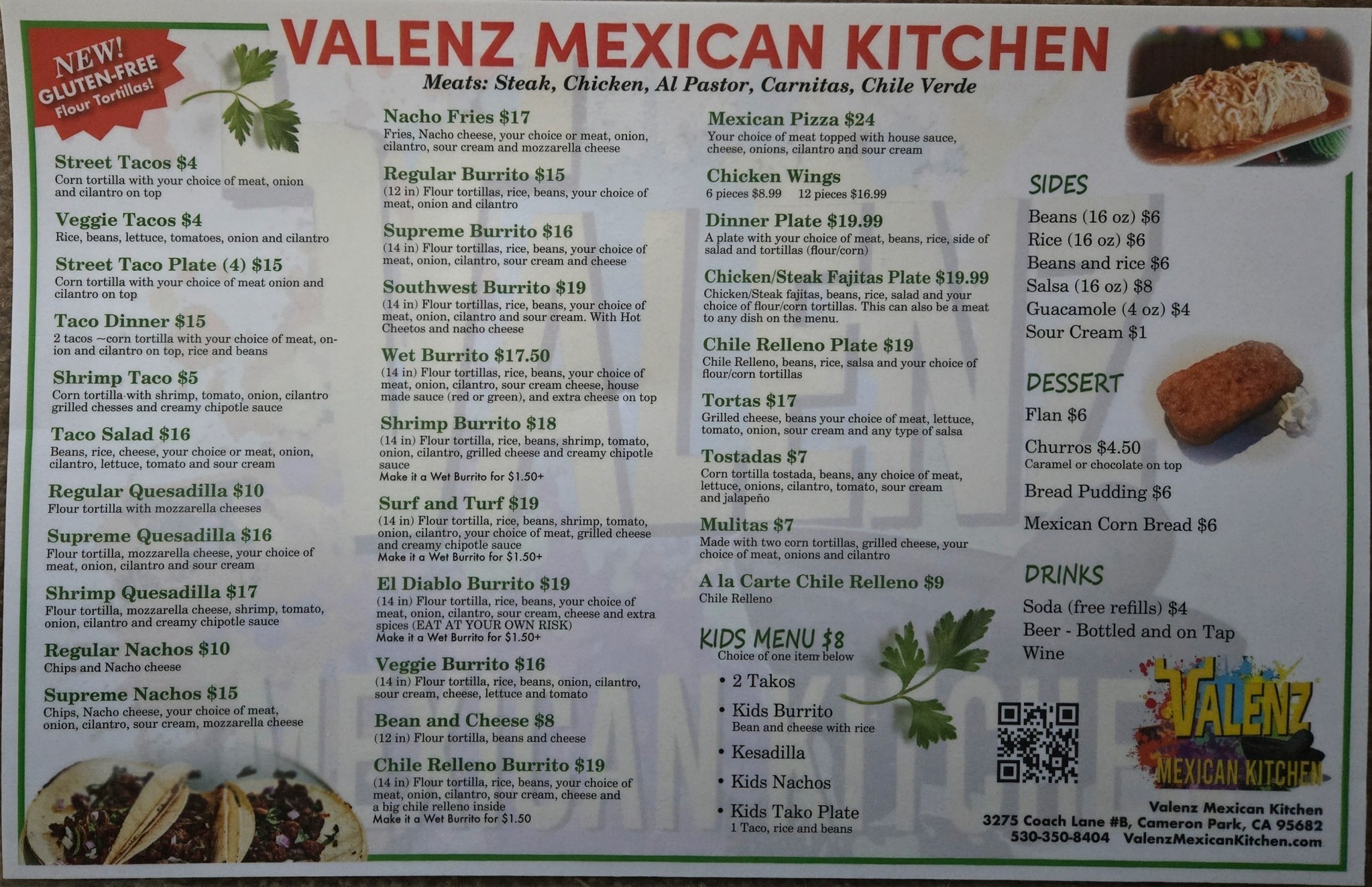 Menu – Valenz Mexican kitchen